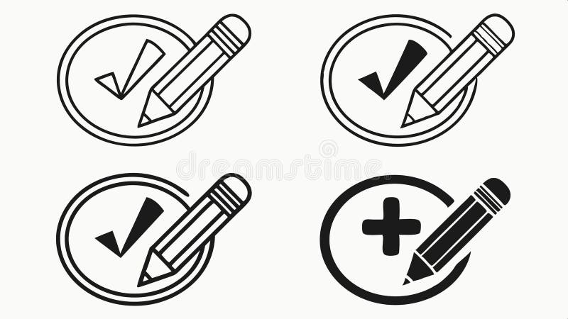 Checkmark and Cross Icons Set, Evaluation and Choice, Feedback Symbols ...