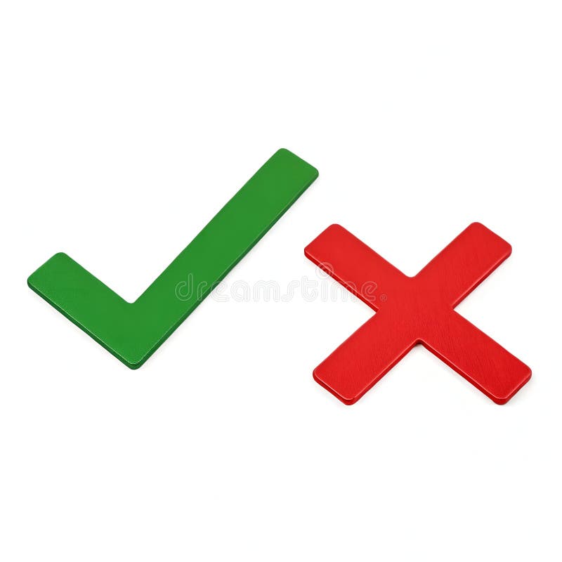Checkmark and Cross Icons, Symbolizing Approval and Rejection Stock ...