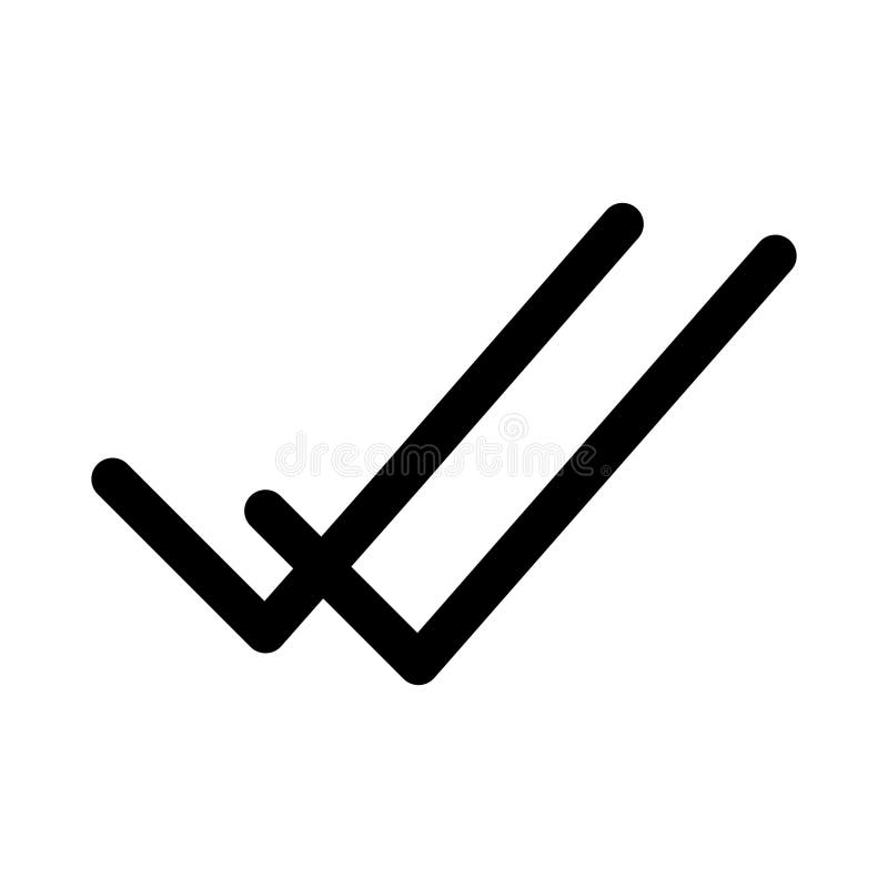 Checkmark Done Icon Line Isolated on White Background. Black Flat Thin ...