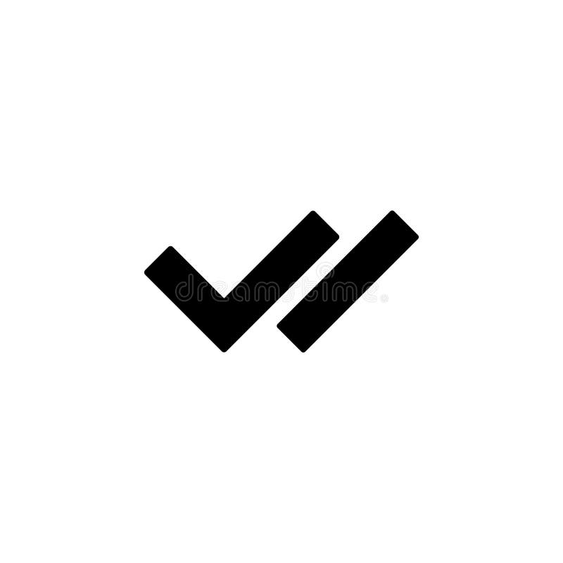 Checkmark Double Right Symbol Tick Sign. Vector Flat Illustration ...