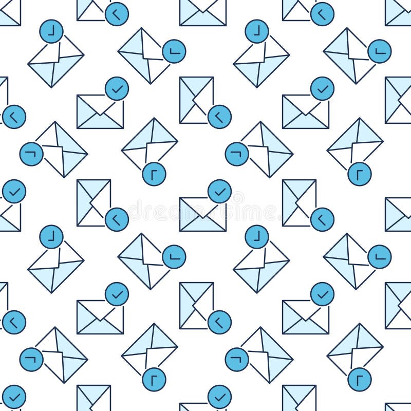 Checkmark on Envelope Vector Colored Seamless Pattern Stock ...