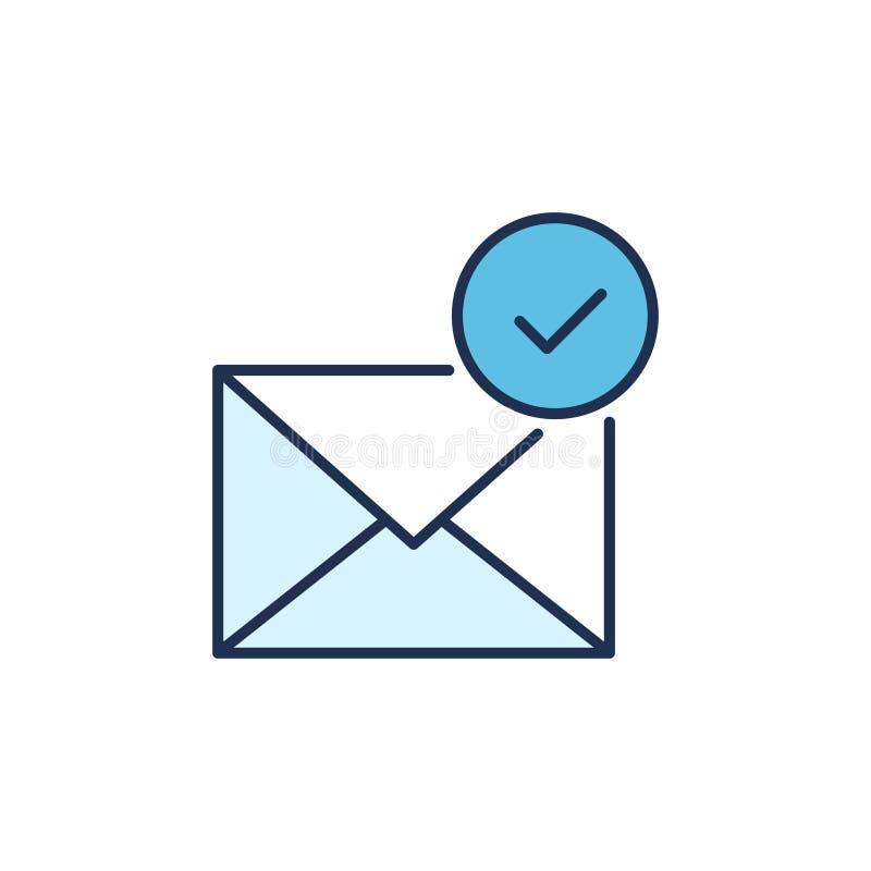 Checkmark on Envelope Vector Email Check Concept Colored Icon Stock ...