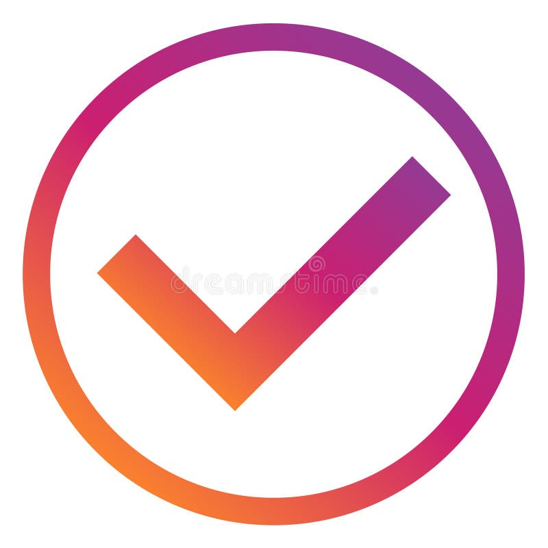 Checkmark Gradient Icon. Vector Isolated Social Media Element Stock ...