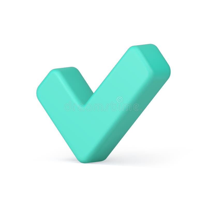 Checkmark Green Approved Done Complete Symbol Isometric 3d Icon ...