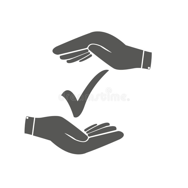 Checkmark on Hand Web Icon. Vector Design Stock Vector - Illustration ...