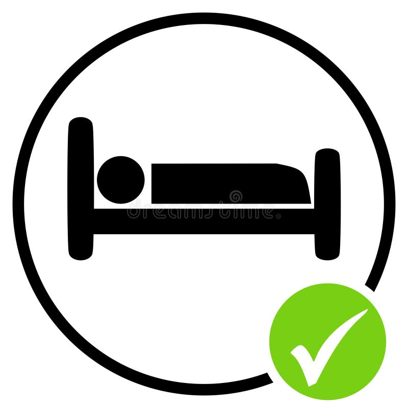 Checkmark Icon and Black Button Showing Bed Stock Illustration ...