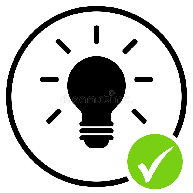 Checkmark Icon and Black Button Showing Idea Stock Illustration ...