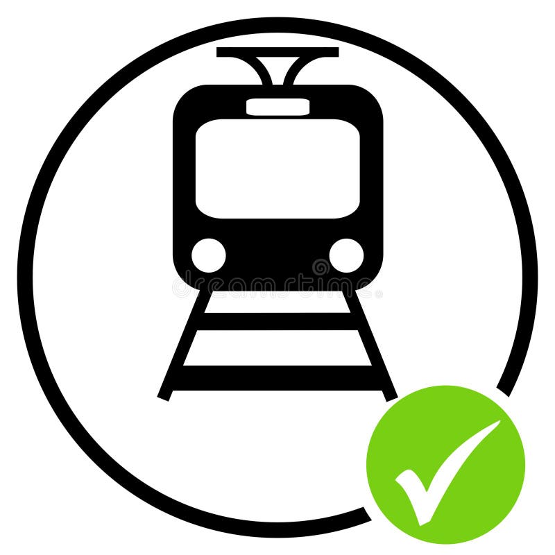 Checkmark Icon and Black Button Showing Train Stock Illustration ...