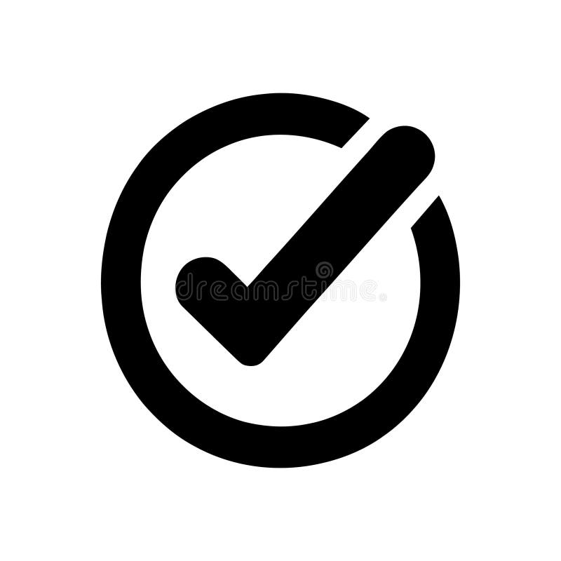 Checkmark Icon. Black Checkbox Icon. Approved Symbol Stock Vector ...