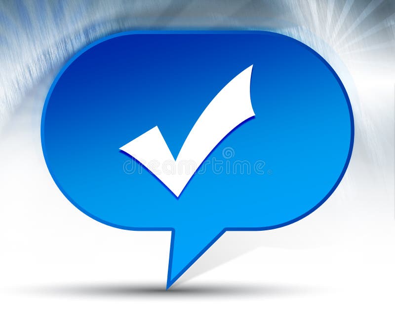 Checkmark on Bubble Speech Vector Icon, Flat Design of Correct Symbol ...