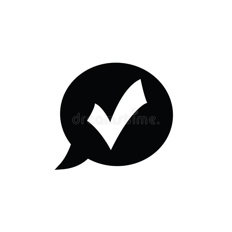 Checkmark Icon. Check Symbol with Chat Icon Stock Vector - Illustration ...