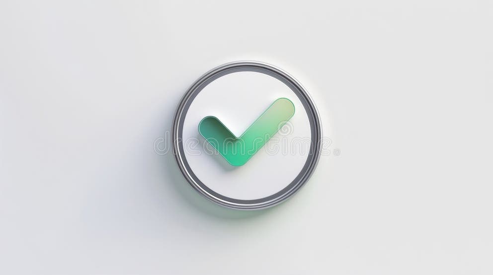 Checkmark Icon in a Circular Frame: Green Gradient Symbol for Approval ...