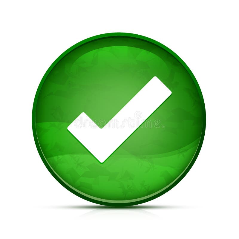 Checkmark Icon on Classy Splash Green Round Button Illustration Stock ...