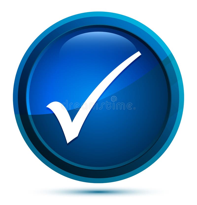 Checkmark Icon Elegant Blue Round Button Illustration Stock Vector ...
