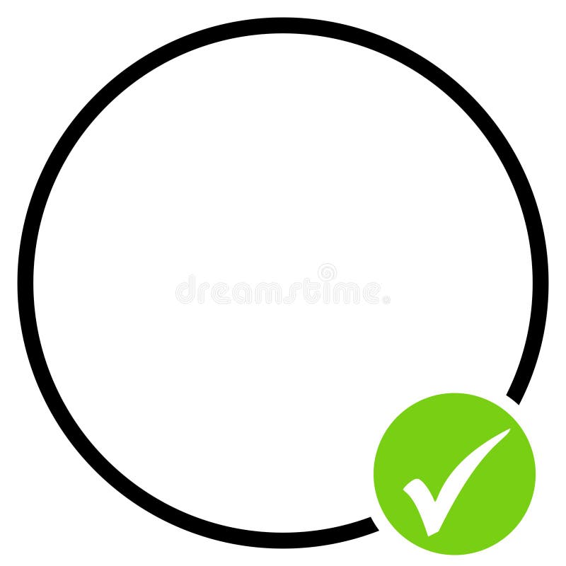 Checkmark Icon and Empty Black Button Template Stock Illustration ...