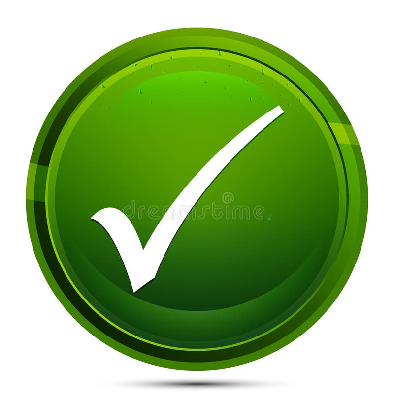 Checkmark Icon Glassy Green Round Button Illustration Stock Vector ...