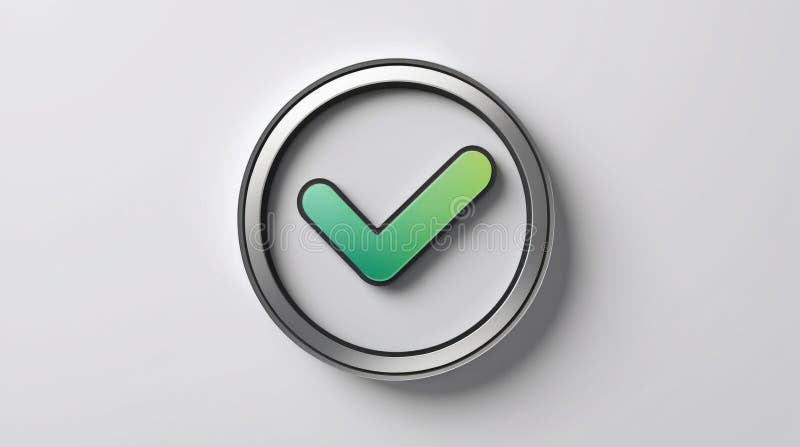 Checkmark Icon with Gradient Green Color on White Background - Modern ...