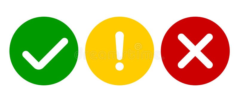 Checkmark Icon and X. Icon for an Application or Website. Green and Red ...