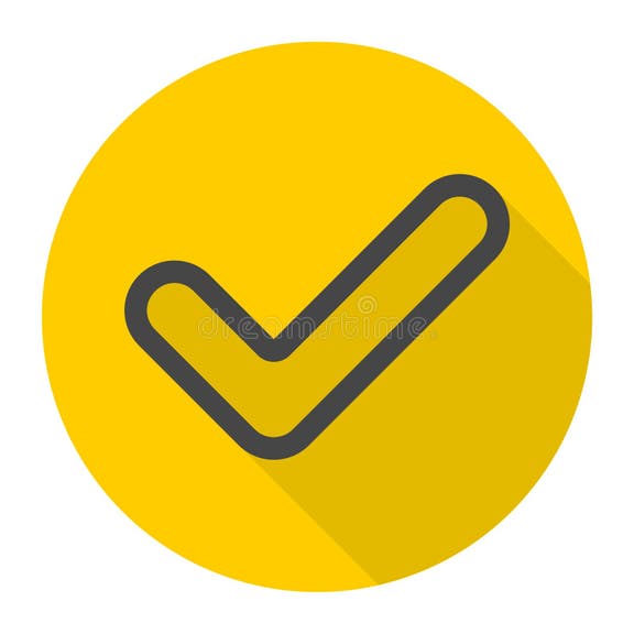 Checkmark Icon with Long Shadow Stock Vector - Illustration of choice ...
