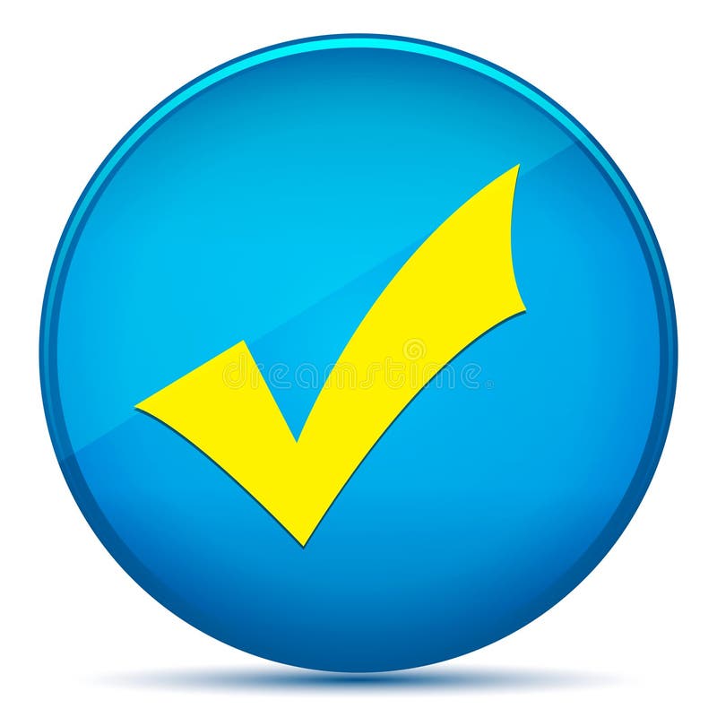 Checkmark Icon Modern Flat Cyan Blue Round Button Stock Illustration ...