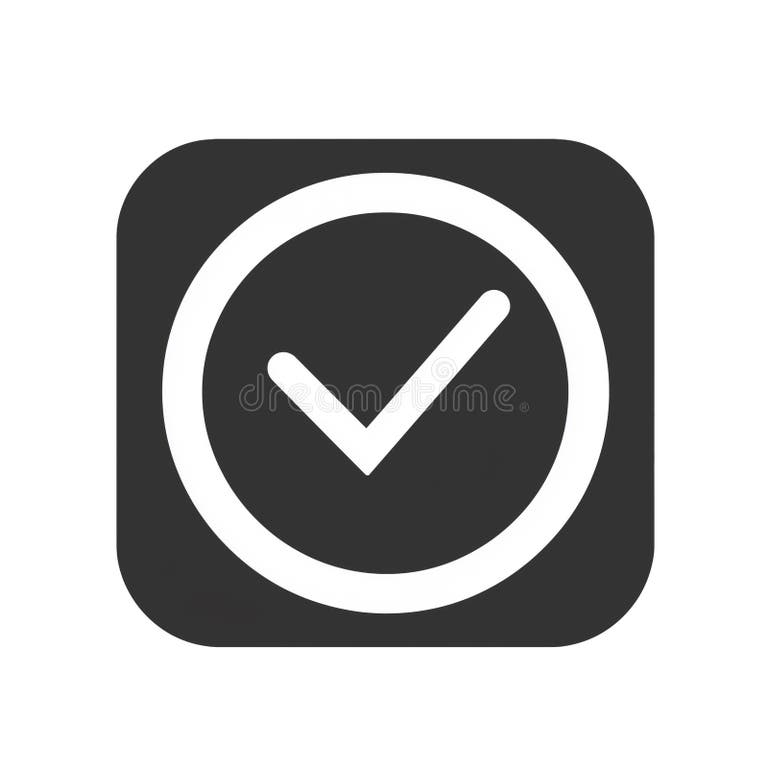 Checkmark Icon on Transparent Background, Simple Approval Symbol Stock ...