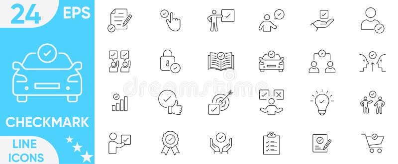 Checkmark Icon Vector and Illustrator Set.check, Accept, Agree ...