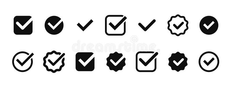 Checkmark Icon. Checkmark Vector Set.Checked Check Box Sign.Approved ...
