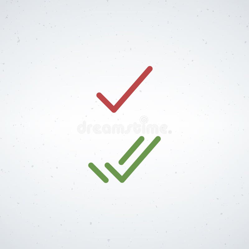 Checkmark Icons of Message Sent and Read Tick Vector Icons. Stock ...