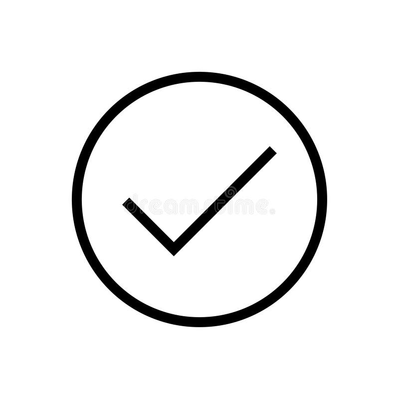 Checkmark Line Art Icon for Apps and Websites Stock Vector ...
