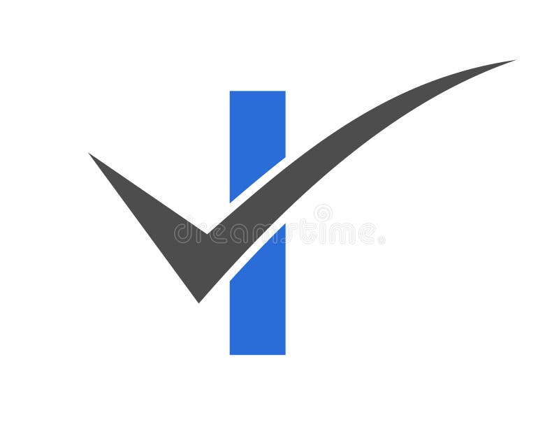 Checkmark Logo on Letter I Vector Template. Letter I Check Mark ...