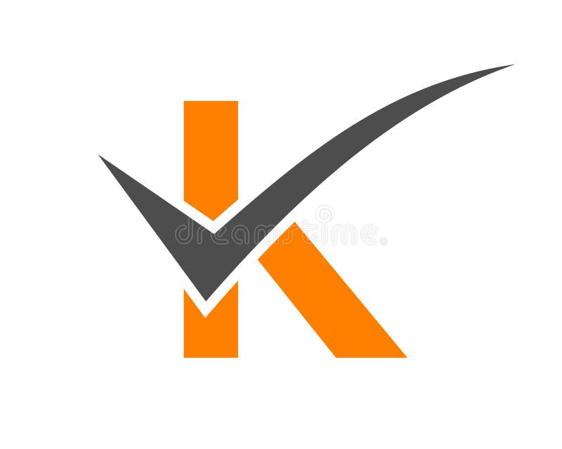 Checkmark Logo on Letter K Vector Template. Letter K Check Mark ...