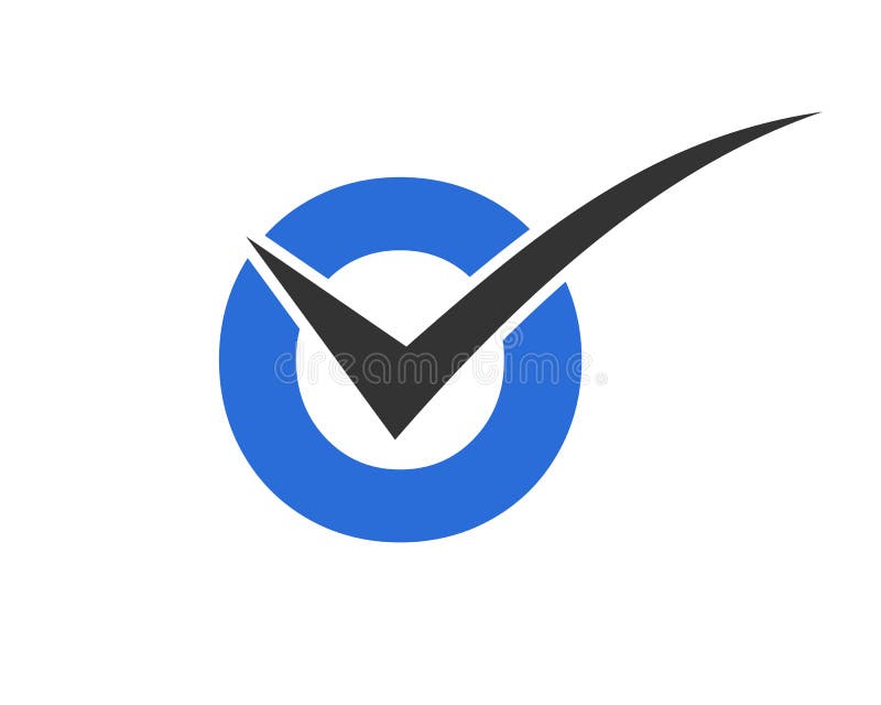 Checkmark Logo on Letter O Vector Template. Letter O Check Mark ...
