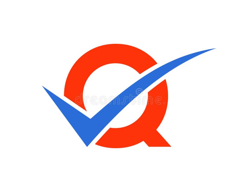 Checkmark Logo on Letter Q Vector Template. Letter Q Check Mark ...