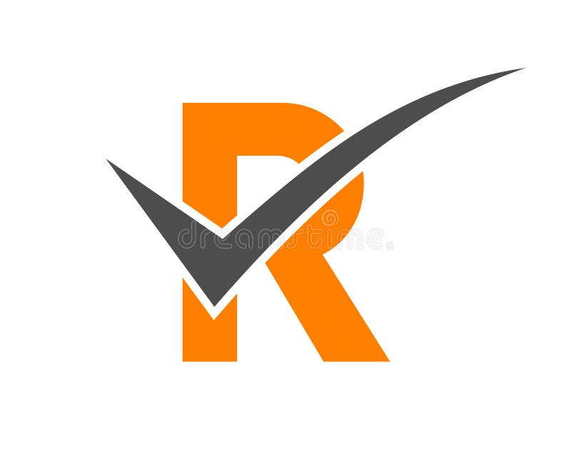 Checkmark Logo on Letter R Vector Template. Letter R Check Mark ...