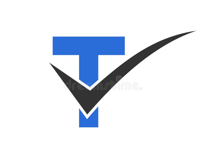 Checkmark Logo on Letter T Vector Template. Letter T Check Mark ...