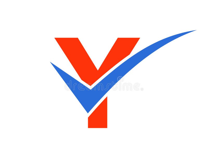 Checkmark Logo on Letter Y Vector Template. Letter Y Check Mark ...