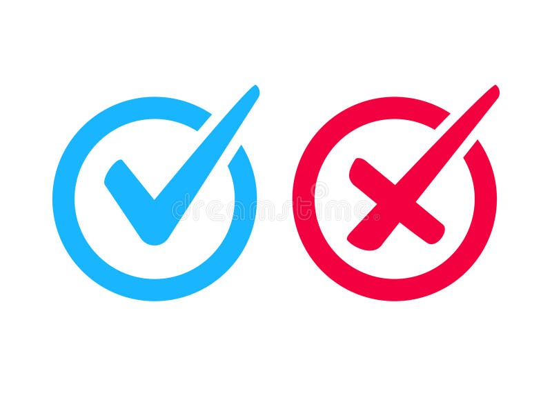 Checkmark Quality Confirmation Rejection Simple Icon. Approval ...