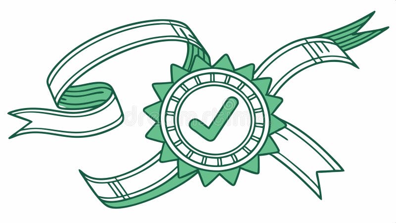 Checkmark Ribbon, Approval and Positive Confirmation Symbol Vector ...