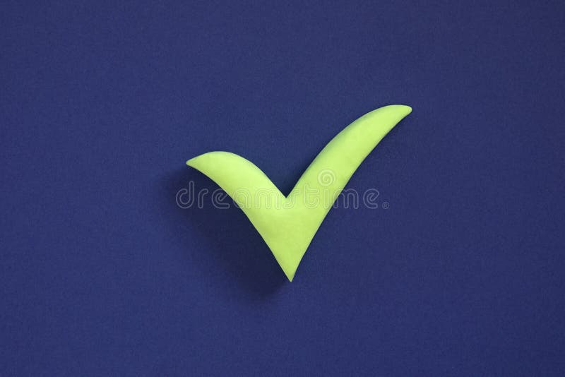 Checkmark Sign on Blue Background. Concept of Well Done, Confirmation ...