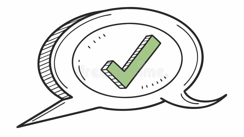Checkmark Speech Bubble Vector. Confirmation and Success Icon for ...