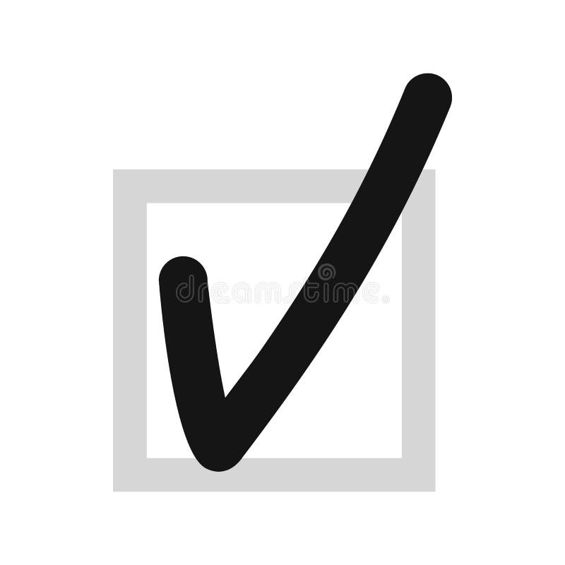 Illustration Of Check Mark Icon In Square And Blank Box, Vector ...