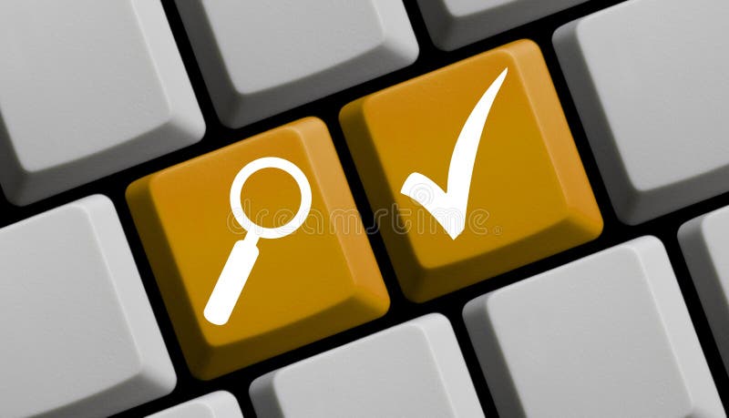 Checkmark - Symbol on Orange Computer Keyboard - 3D Illustration Stock ...