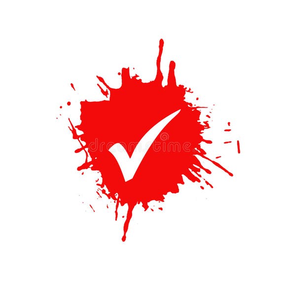 Checkmark Symbol on Red Color Blob Stock Illustration - Illustration of ...