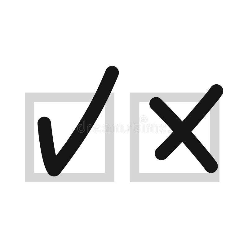Checkmark To Accept and Refusal Icon, Flat Style Stock Vector ...