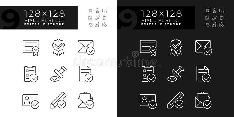 Checkmarks in Education Pixel Perfect Linear Icons Set for Dark, Light ... Checkmarks in Education Pixel Perfect Linear Icons Set for Dark, Light ...