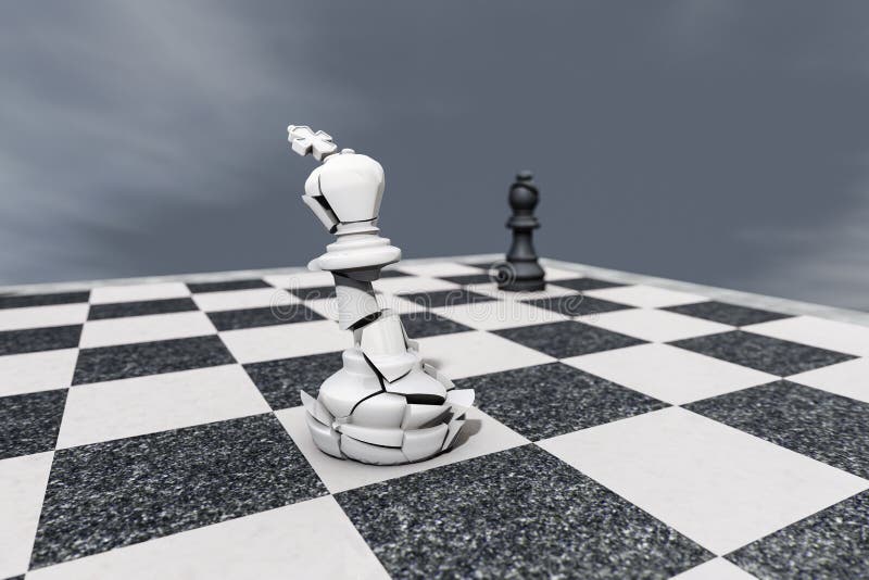 Checkmate,a Broken King on a Chessboard Stock Illustration ...