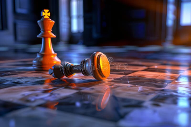 Checkmate in a Chess Game, Winning and Losing in the Game, Chess Pieces ...