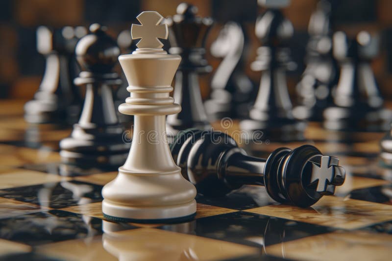 Checkmate in a Chess Game, Winning and Losing in the Game, Chess Pieces ...