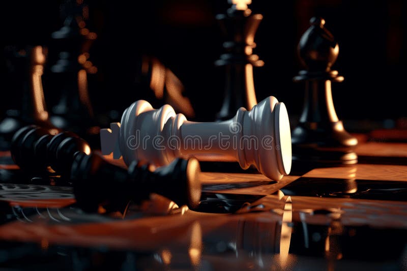 Checkmate in a Chess Game, Winning and Losing in the Game, Chess Pieces ...