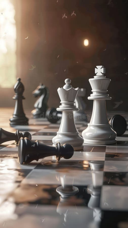 Checkmate in a Chess Game, Winning and Losing in the Game, Chess Pieces ...